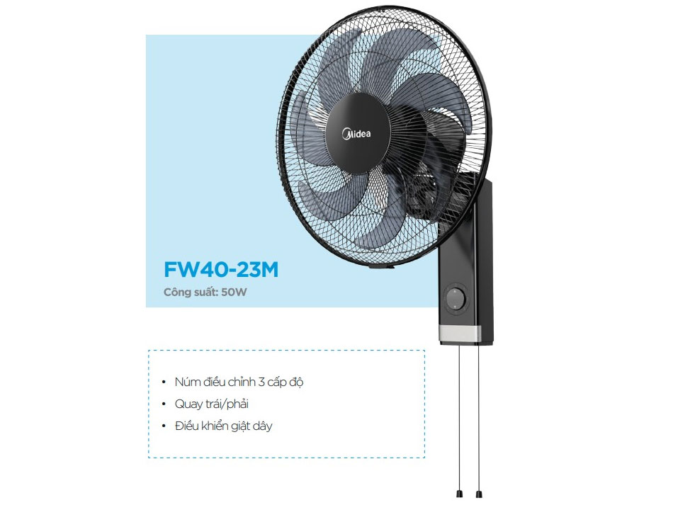 Quạt treo tường Midea FW40-23M (50W, 7 cánh, 40cm) - META.vn