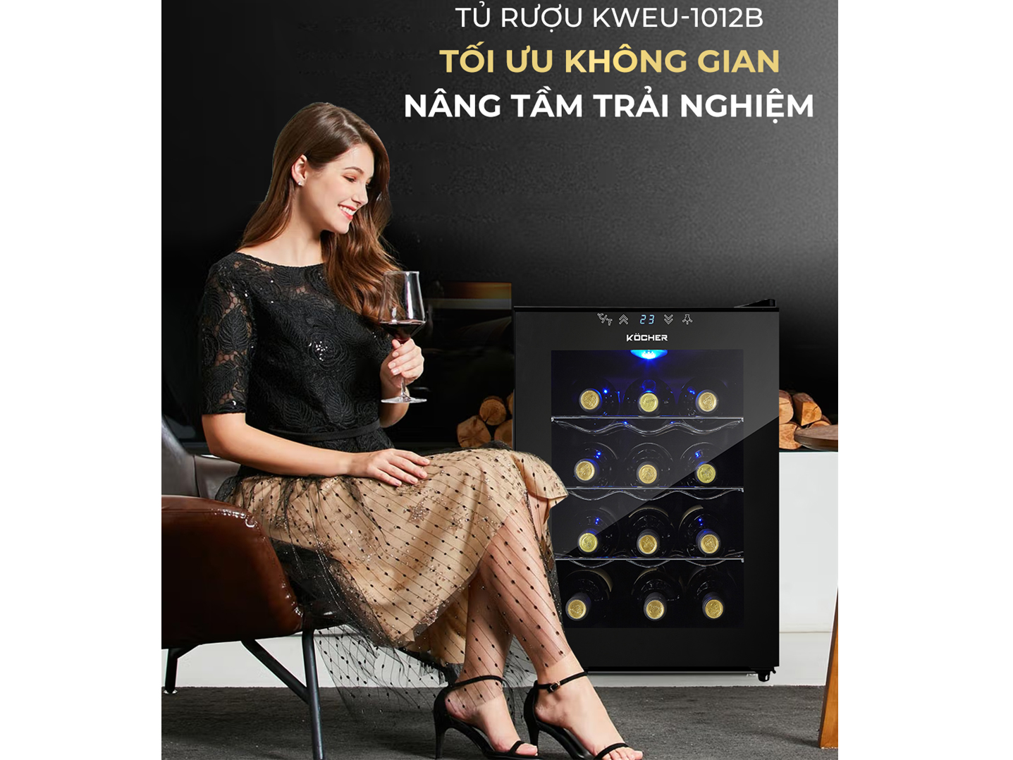 Tủ rượu vang KWEU-1012B (12 chai) - META.vn