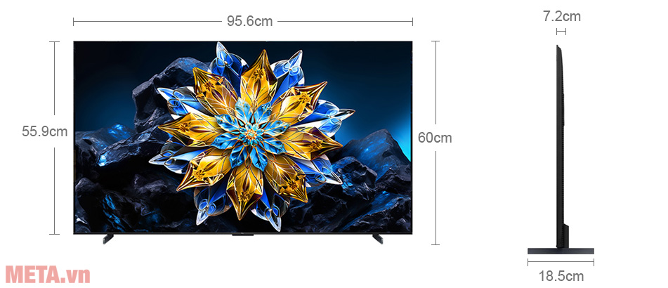 Google Tivi QLED TCL 4K 43 inch 43C69B - META.vn