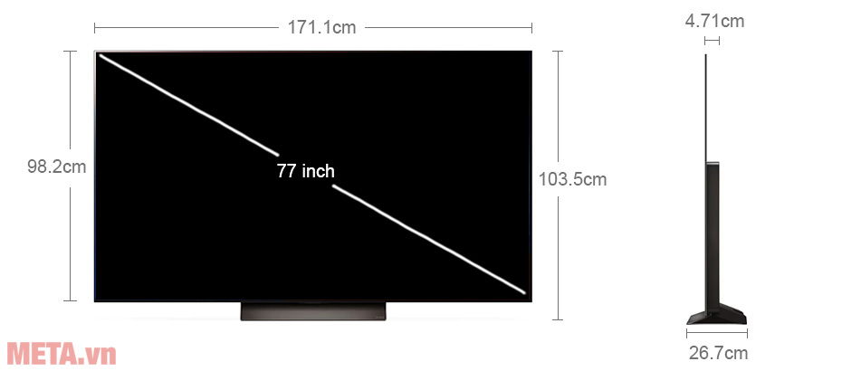 Smart Tivi LG OLED Evo C4 4K 77 inch OLED77C4PSA - META.vn