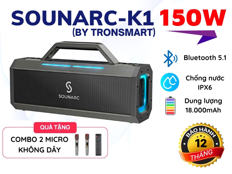 Loa Karaoke Bluetooth Tronsmart Sounarc K1 (150W) - META.vn