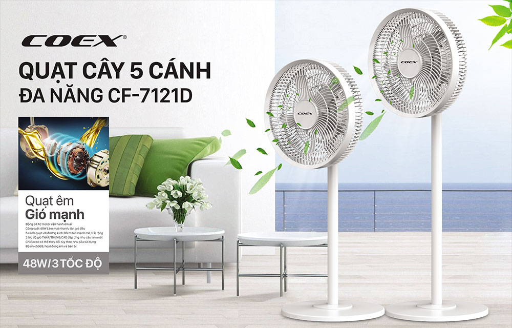 Quạt cây 5 cánh Coex CF-7121D - META.vn
