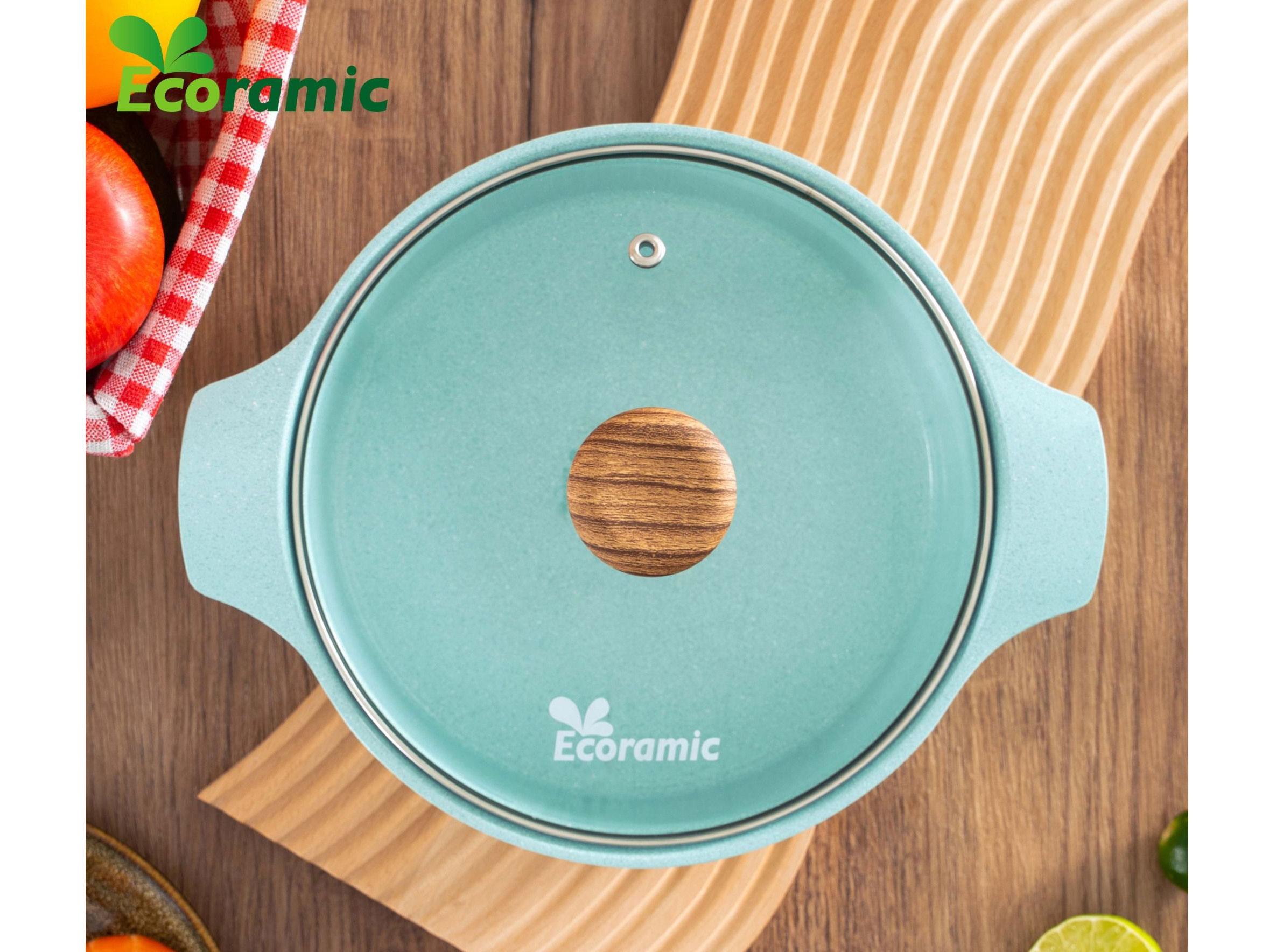 Nồi đúc vân đá đáy từ Ecoramic Platinum EPT-22SP - 22cm - META.vn