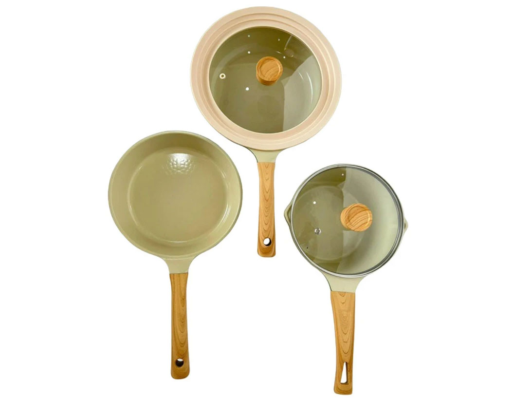 Bộ 3 nồi chảo từ Ecoramic Avocado (20cm, 24cm, 28cm) - META.vn