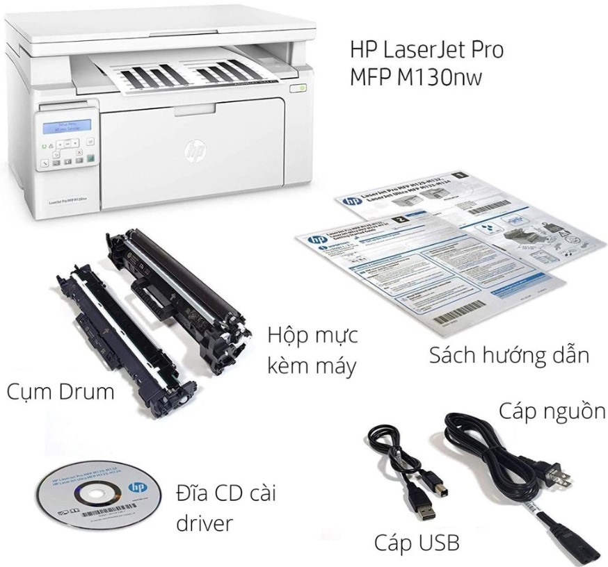 Máy in HP LaserJet Pro MFP M130NW - META.vn