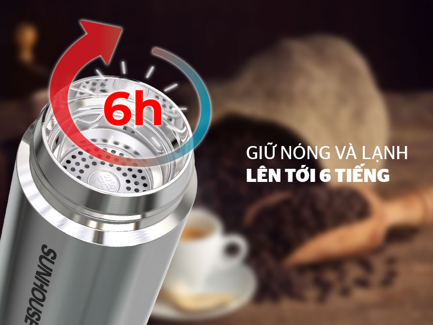 Bình giữ nhiệt inox 304 Sunhouse KS-TU450I - 450ml - META.vn