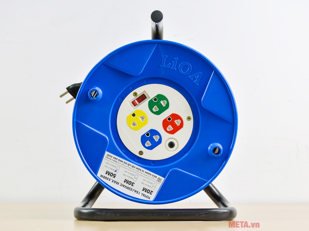 Ổ cắm kéo dài LiOA QT50-2-15A kiểu Rulo (Dành cho công trường) - META.vn