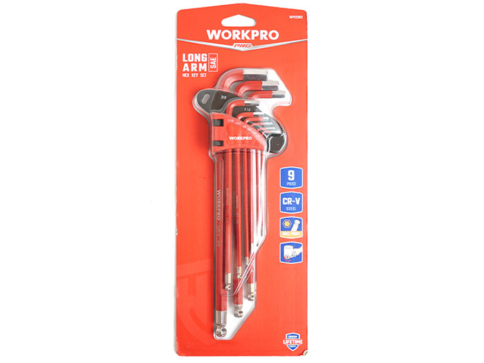 Bộ lục giác đầu bi kiểu chữ L hệ inch Workpro WP222013 - META.vn