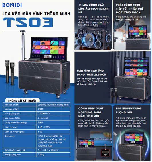 Loa kéo màn hình thông minh Bomidi TS03 - META.vn