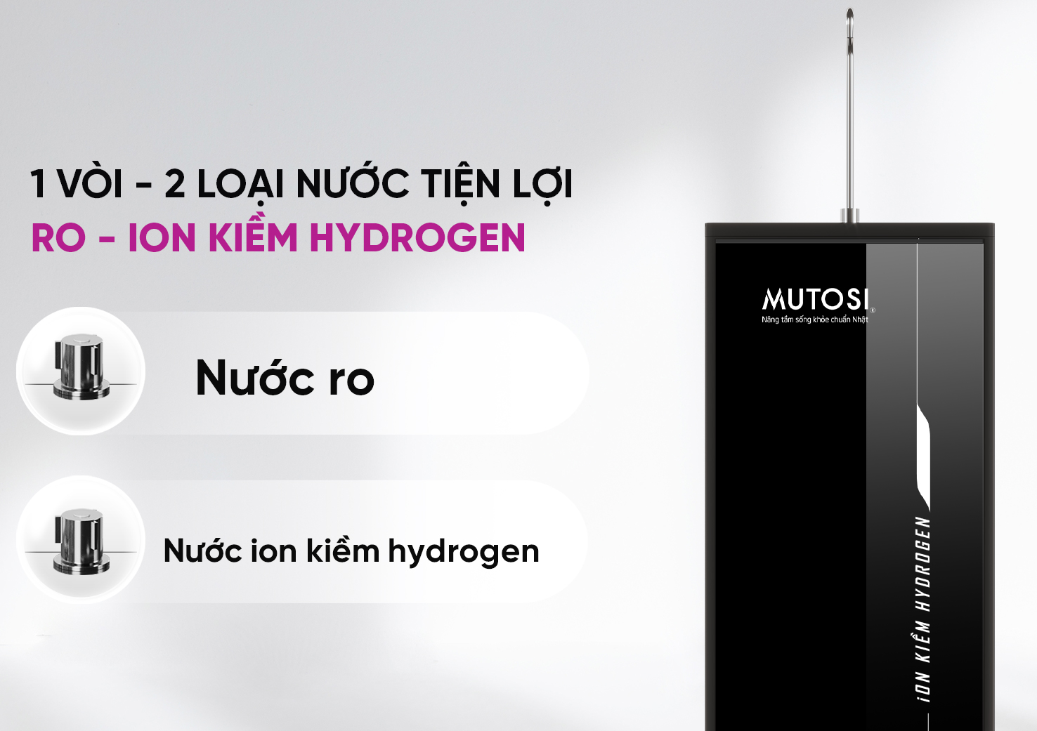 Máy lọc nước ion kiềm Hydrogen Mutosi MP-S106H - META.vn