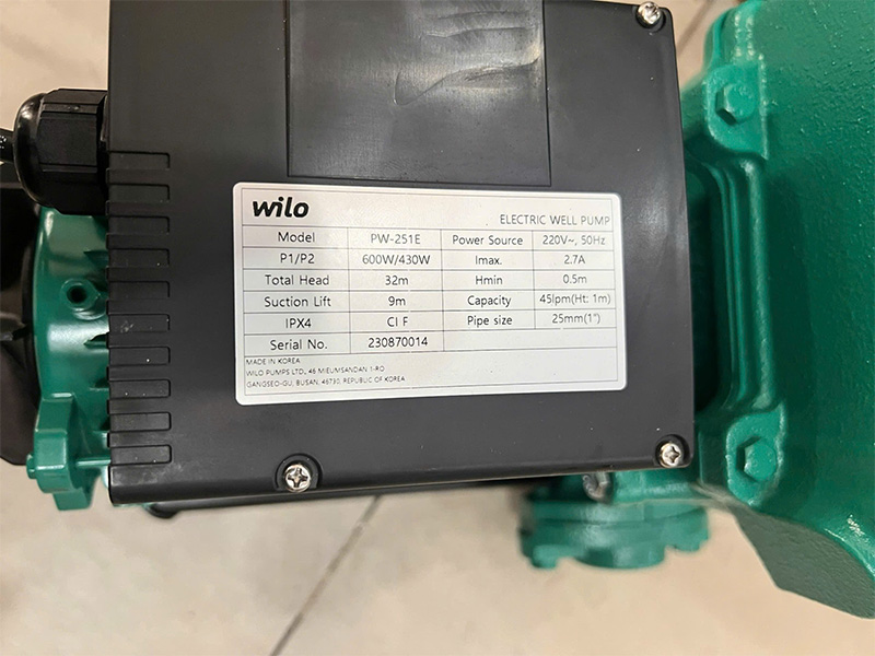 Máy bơm nước đẩy cao Wilo PW 251E 250W - META.vn
