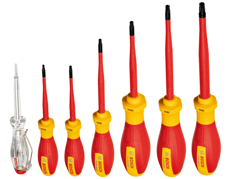 Bộ tua vít cách điện Bosch 1.000V VDE 7 món đầu bông hoa thị TX 1600A02NF8 - META.vn