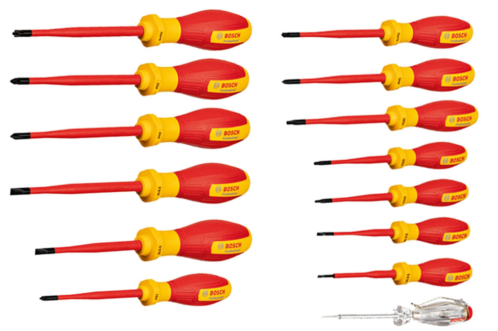 Bộ tua vít cách điện Bosch 1.000V VDE 14 món 1600A02NF9 - META.vn