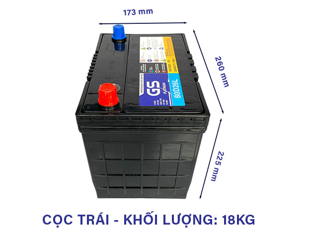 Ắc quy ô tô GS 80D26L (khô, 12V - 70AH, cọc trái) - META.vn