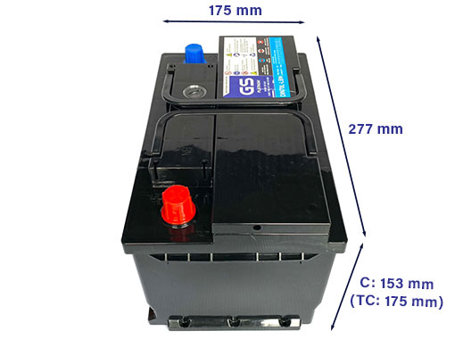 Ắc quy khô ô tô GS DIN70L-LBN (12V - 70AH, cọc trái) - META.vn