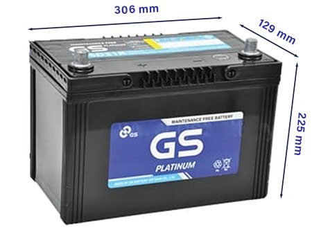 Ắc quy khô ô tô GS MF 95D31L (12V - 80AH, cọc trái) - META.vn