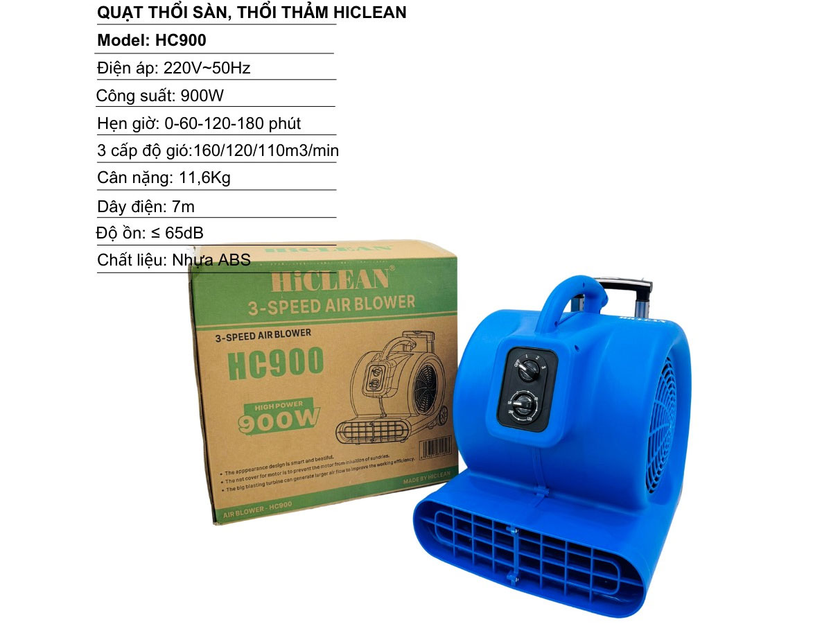 Quạt thổi sàn, thổi thảm HiClean HC900 - META.vn