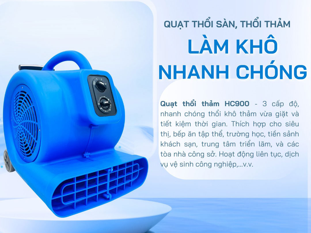 Quạt thổi sàn, thổi thảm HiClean HC900 - META.vn