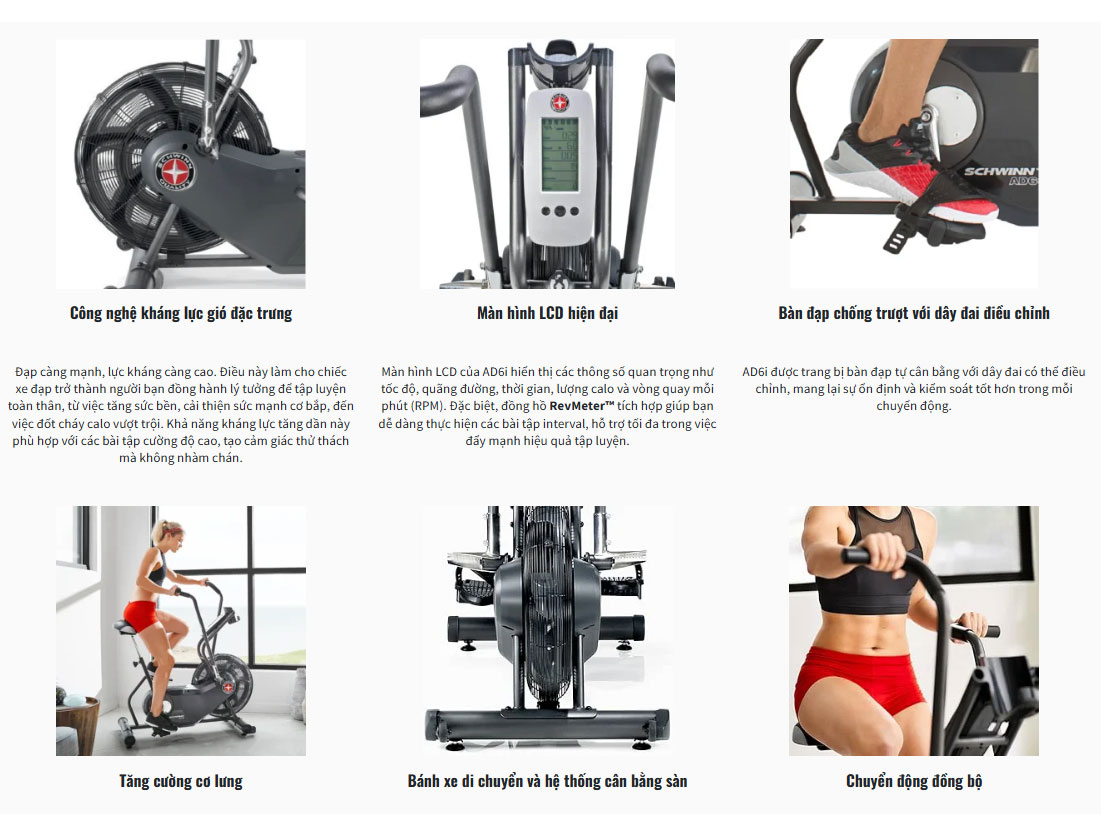 Xe đạp tập Airbike Schwinn Airdyne AD6i - META.vn