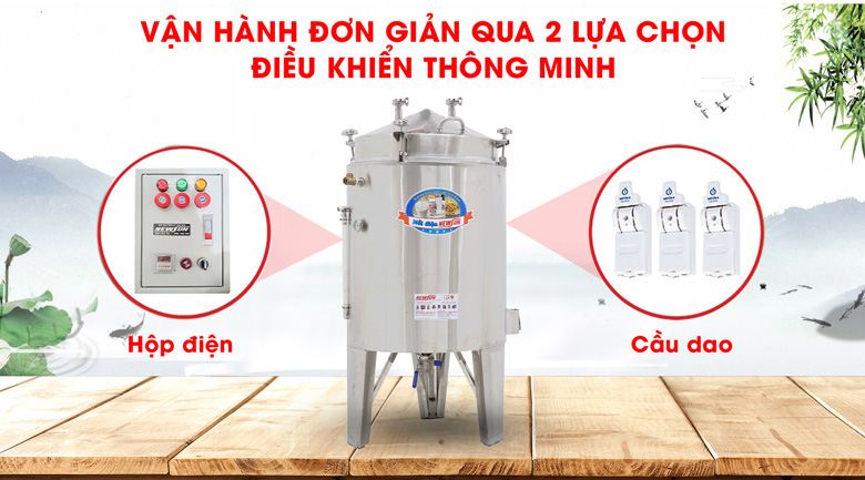 Nồi nấu rượu bằng điện inox Newsun 100kg/mẻ - META.vn