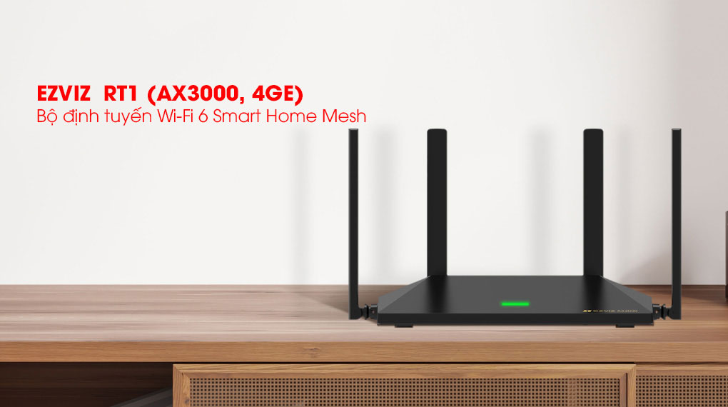 Router Wifi 6 Ezviz CS-RT1 (AX3000, 4GE, 1.800 Mps) - META.vn