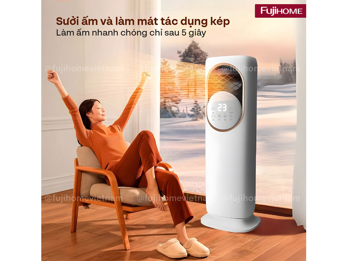 Quạt làm mát, sưởi ấm và tạo ẩm 4 mùa Fujihome AC01 - META.vn