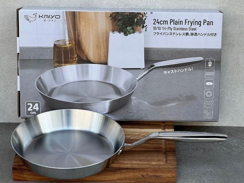Chảo đúc inox 3 lớp đáy liền Tri-Ply Kaiyo size 24cm - META.vn