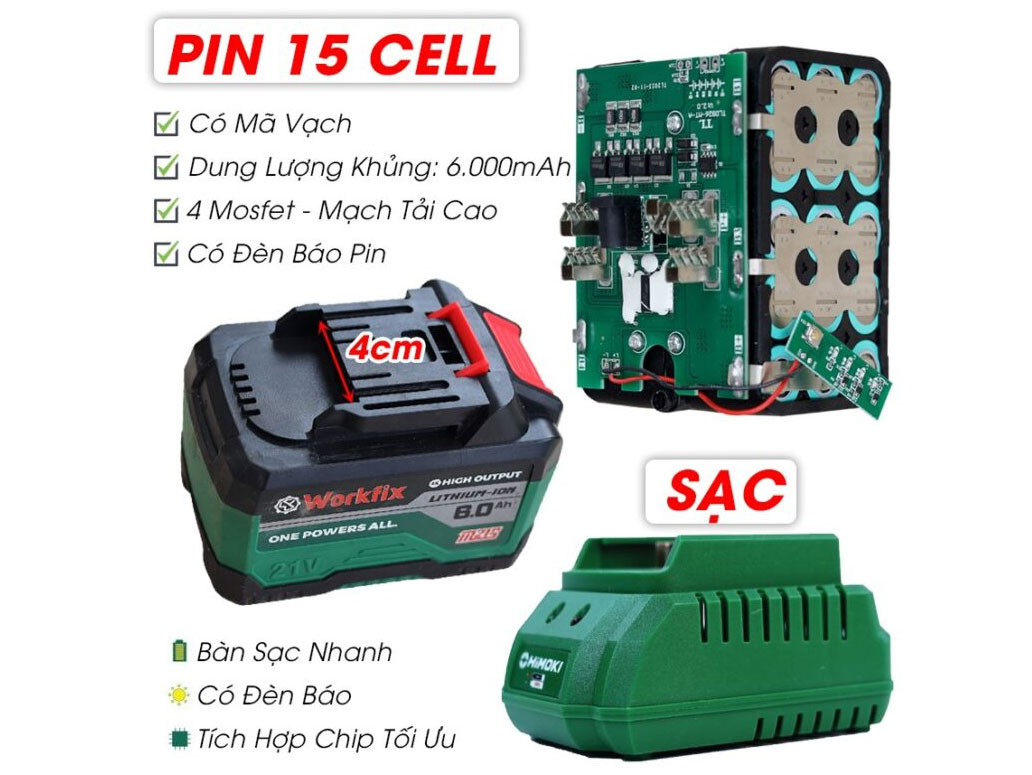 Máy khoan đục bê tông chạy pin Workfix WF-RH2603 - META.vn