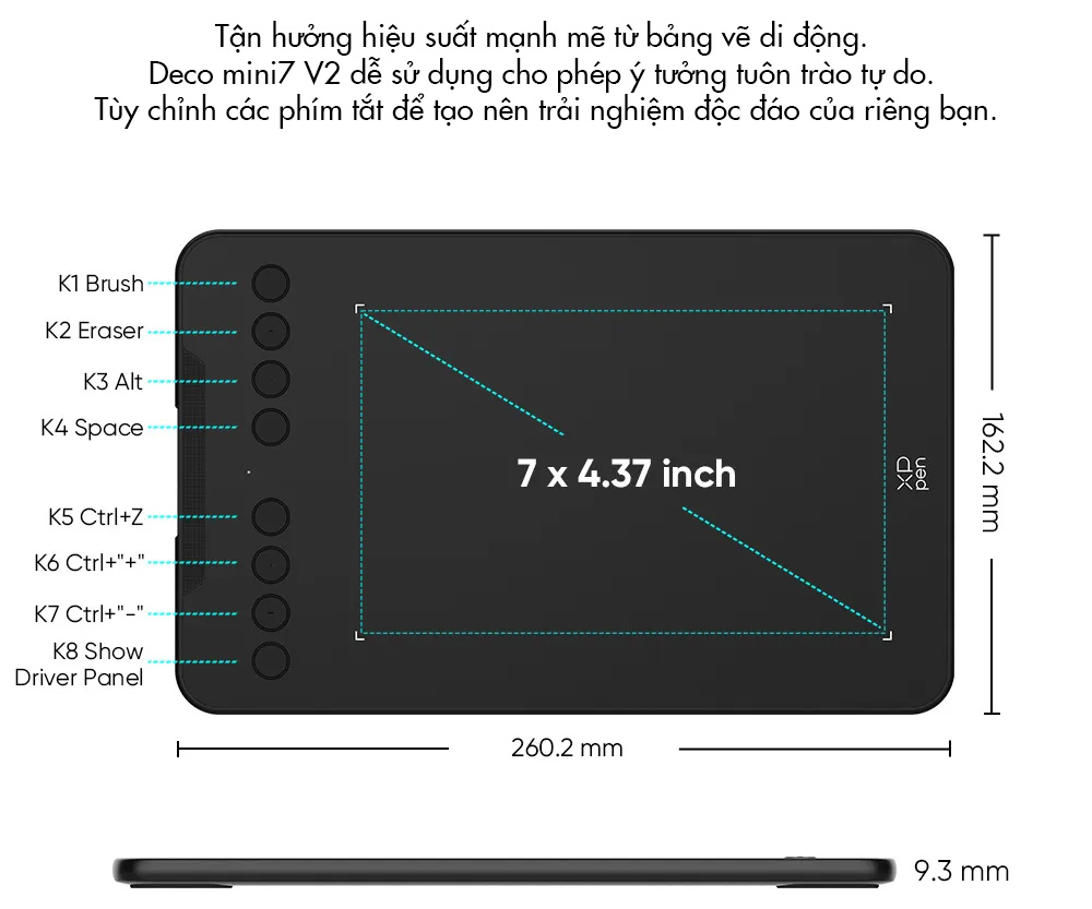 Bảng vẽ XP-Pen Deco Mini 7 V2 - 16K - META.vn