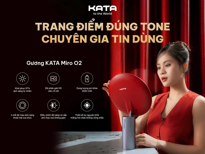 Gương trang điểm LED Kata Miro O2 (gương trang điểm đúng tone) - META.vn