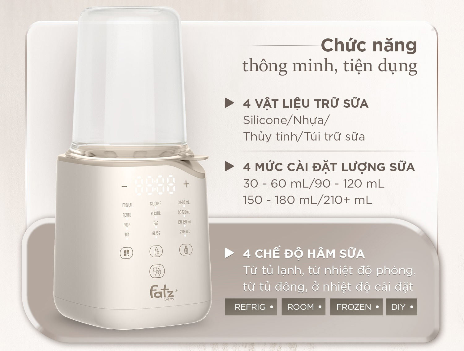 Máy hâm sữa và tiệt trùng siêu tốc thông minh Mono 11 Plus FB3016TN ...