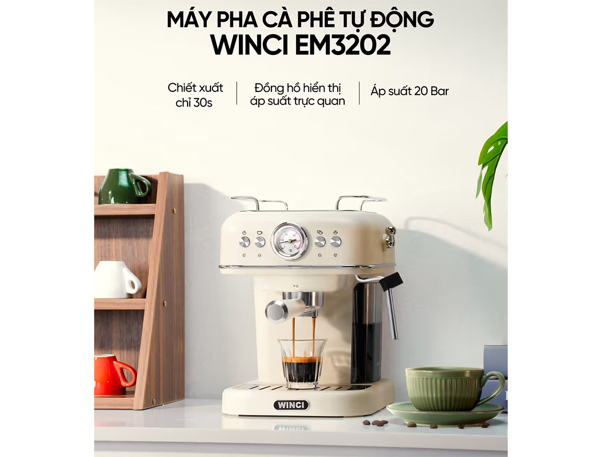 Máy pha cà phê Espresso Winci EM3202 - META.vn