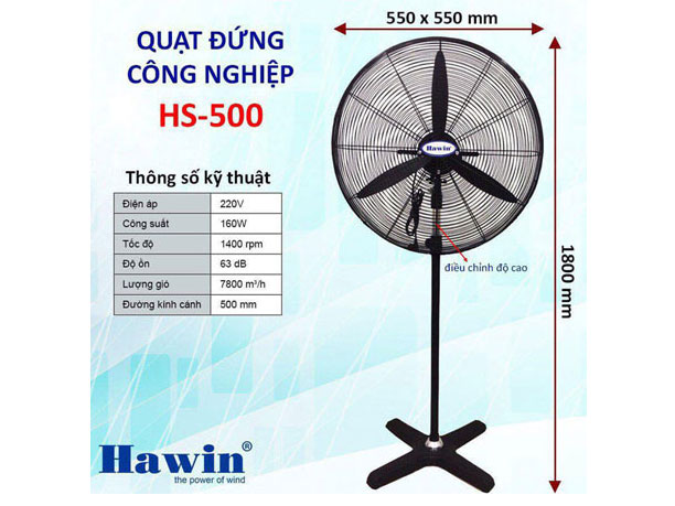 Quạt cây công nghiệp Hawin HS500 - META.vn