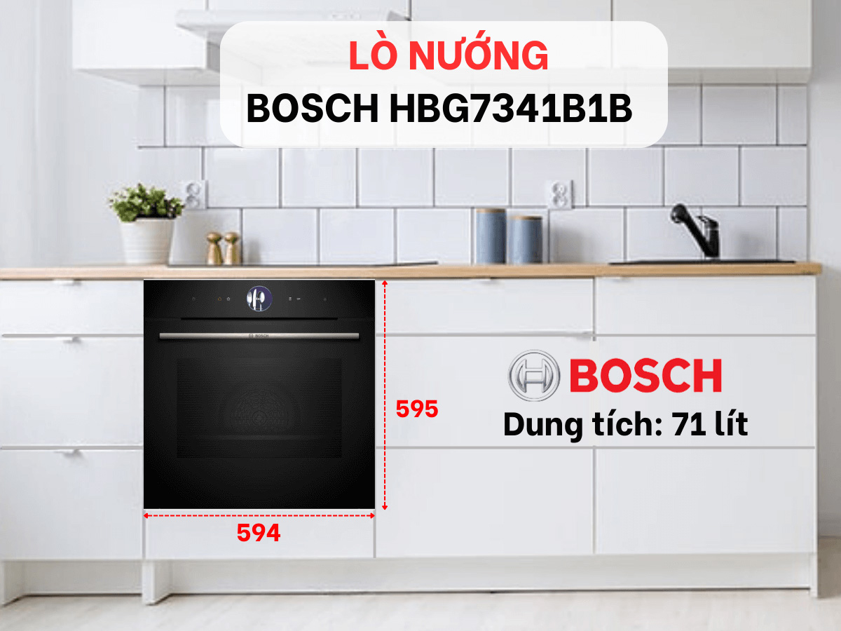 Lò nướng âm Bosch HBG7341B1 71 lít - META.vn