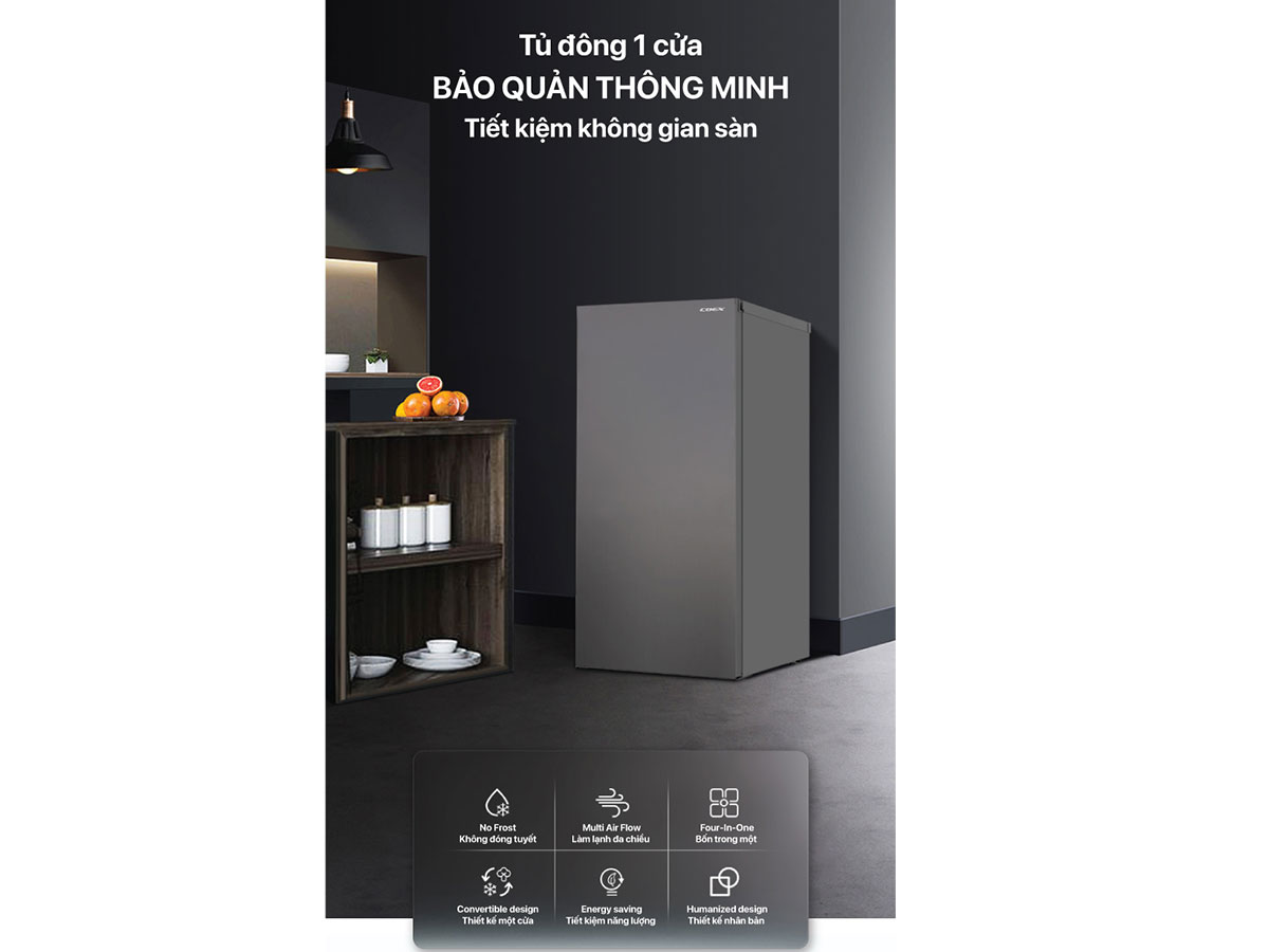 Tủ đông đứng Inverter Coex CF-4016IS (không đóng tuyết, 122 lít) - META.vn