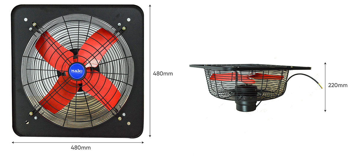 Quạt thông gió công nghiệp vuông có lưới Haiki HKV40CL - META.vn