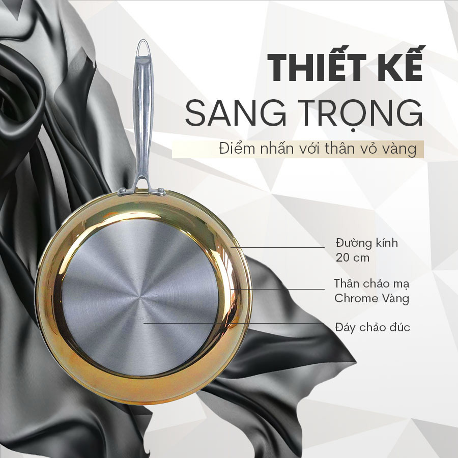 Chảo inox Ciwete Royal Knight SS0304 - META.vn